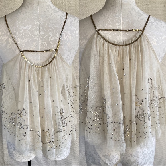 Free People | Tops | Free People Os Embellished Sheer Mesh Tutu Top ...